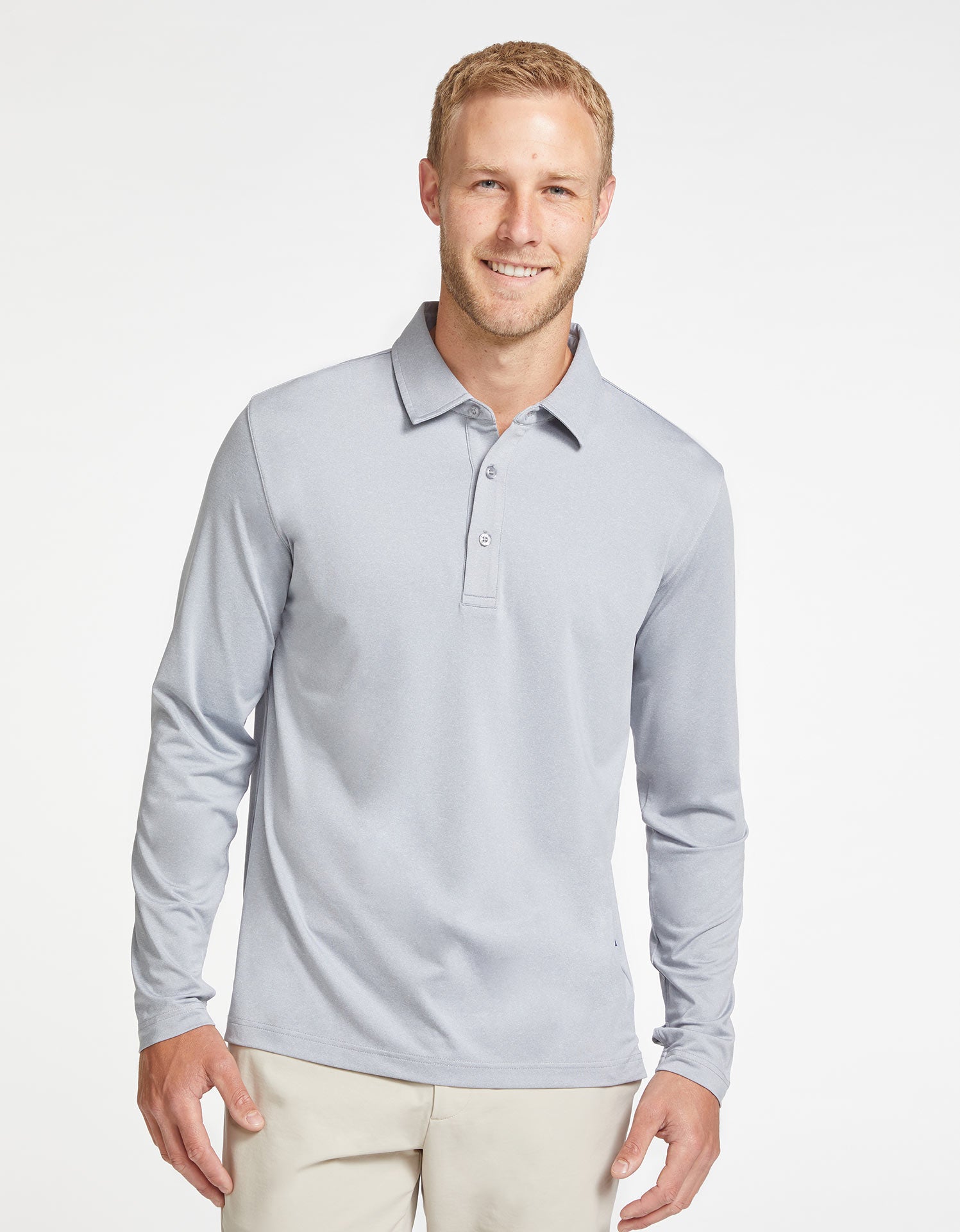 Sun Protective UPF 50+ Long Sleeve Polo Shirt For Men Solbari